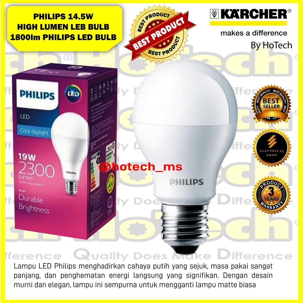 Jual Lampu LED Philips 14.5 Watt Putih Cool Day Light 14.5w 14.5watt ...