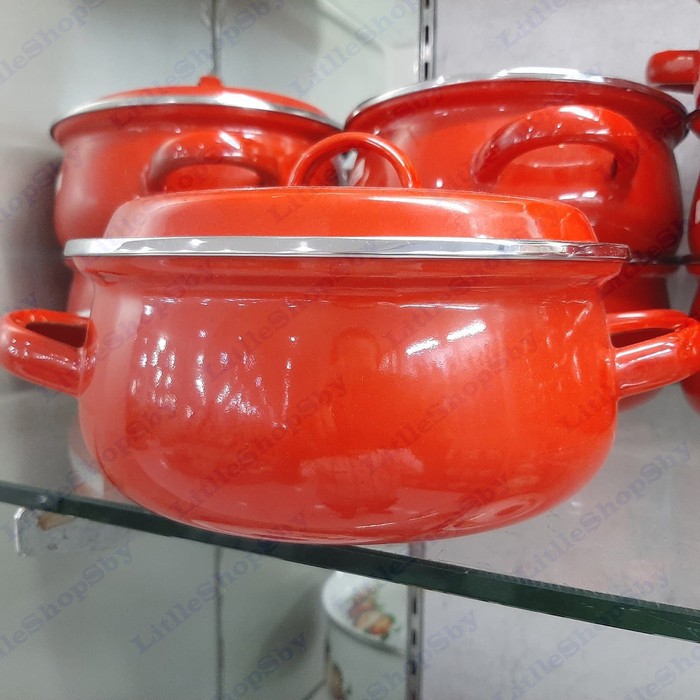 panci enamel merah 18cm | Shopee Indonesia