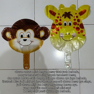 Jual Balon Foil Kepala Hewan Mini Balon Karakter Mini Balon Animal ...