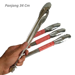 Jual Capit Makanan Uk BESAR Stainless Tongs Snack Cook Penjepit Makanan ...