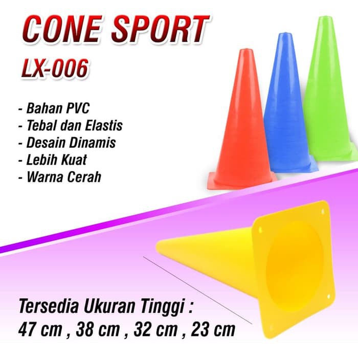 Cone-Cones-kun Kerucut 32CM 32 CM Penanda Jalan Latihan Olahraga tebal ...
