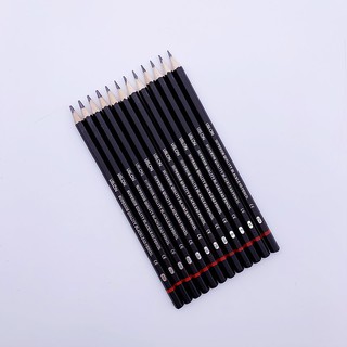 isi 12 pcs Pensil gambar sketsa set lengkap 2H H F B HB 2B 3B 4B 5B 6B ...