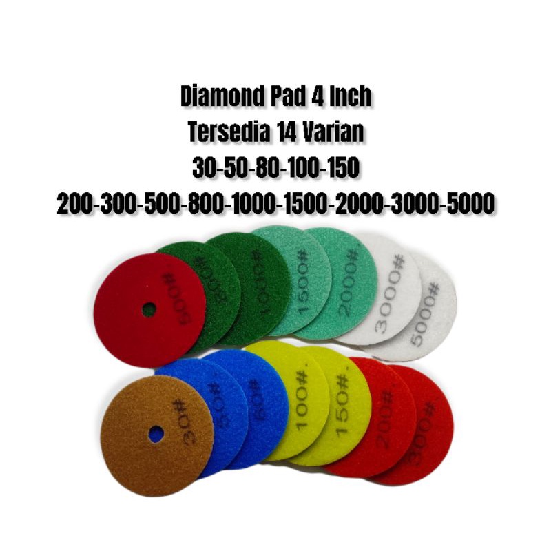 Jual Diamond Pad 4" Poles Marmer Keramik Granit Mata Poles Diamond Pad ...