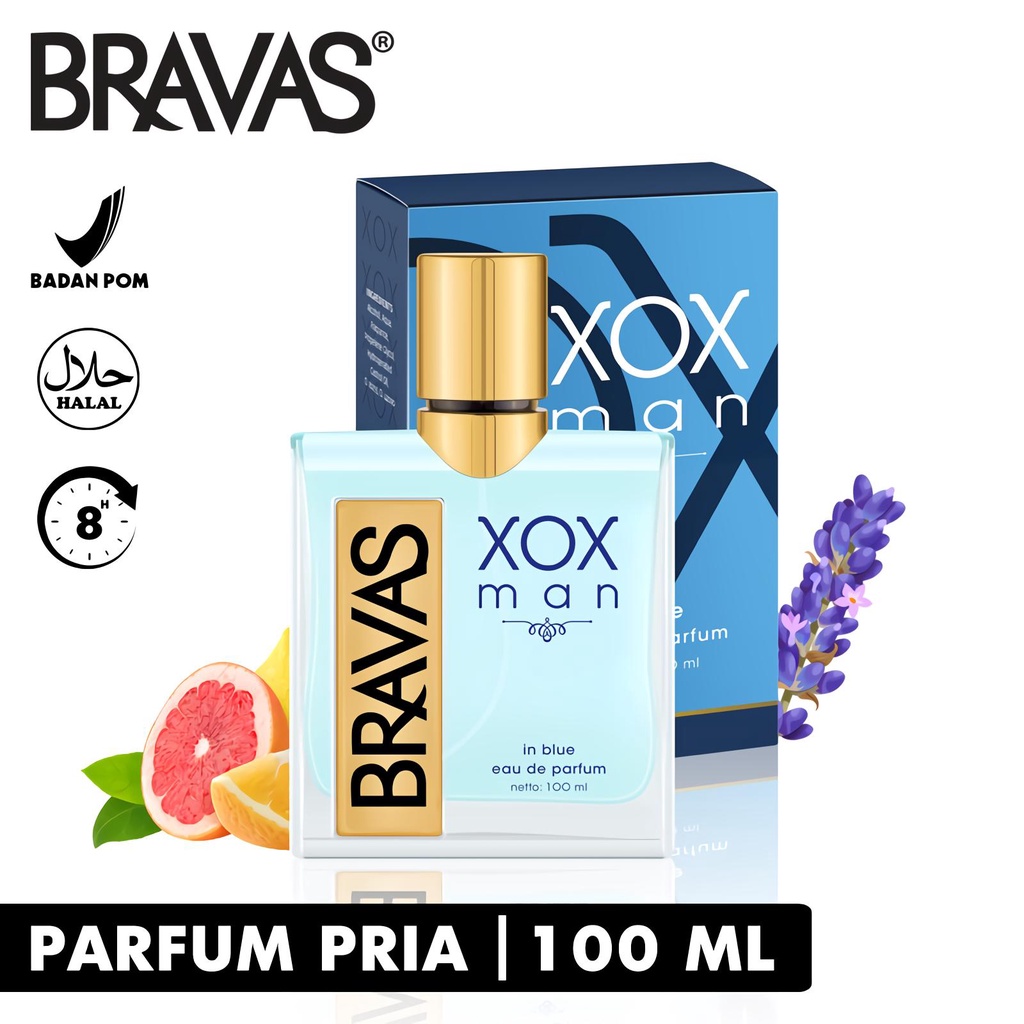 Jual BRAVAS XOX BLUE 100 ML Man Original Eau De Parfum Perfume Cologne ...