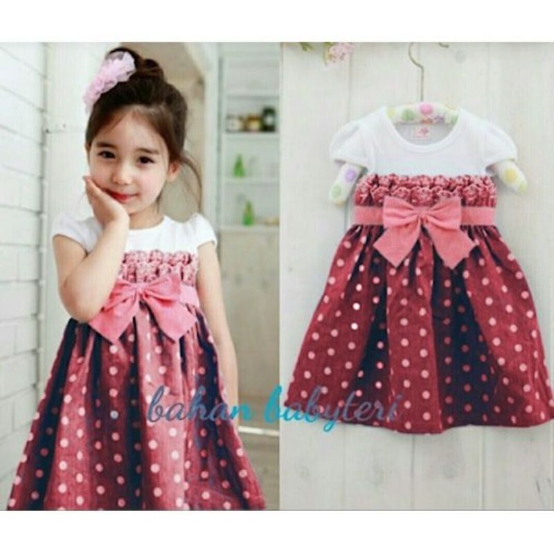 Jual Baju Dress anak-anak perempuan Lengan pendek PANGKIDS Umur (2-4thn ...