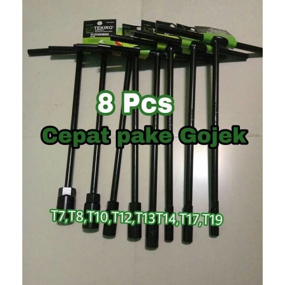 Jual Kunci T Tekiro 8 Pcs T7,8,10,12,13,14,17,19 mm - Kunci Sok T Tekiro PAKET 8 Pcs Tekiro ...