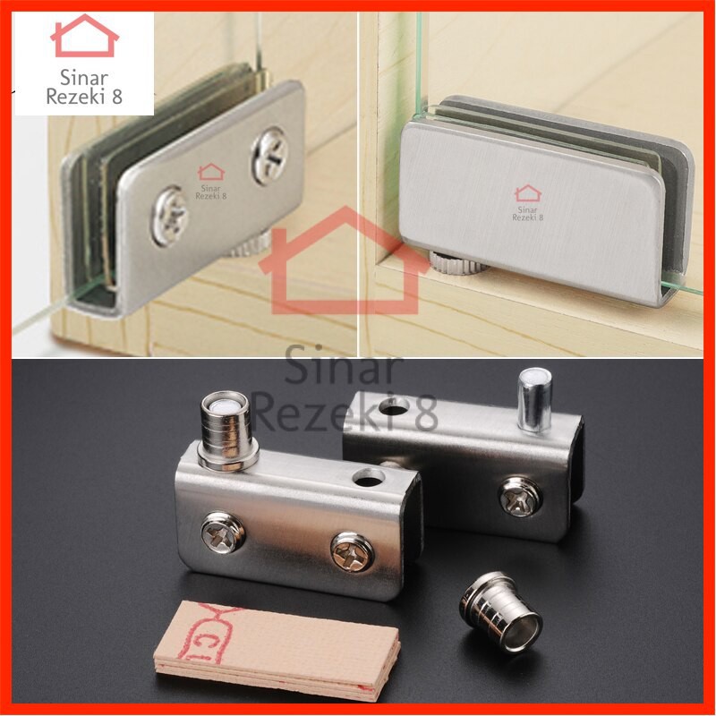 Jual Engsel Kaca Jepit STAINLESS Steel M / Pivot Pintu Kaca [PASANG ...