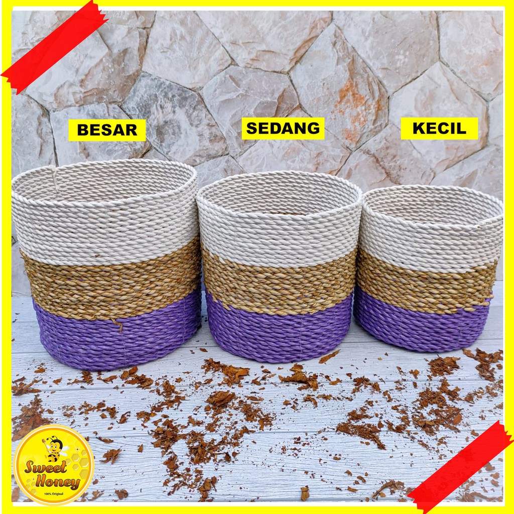 Jual COVER POT MENDONG KERANJANG ANYAMAN SEAGRASS ROTAN UNGU Indonesia ...