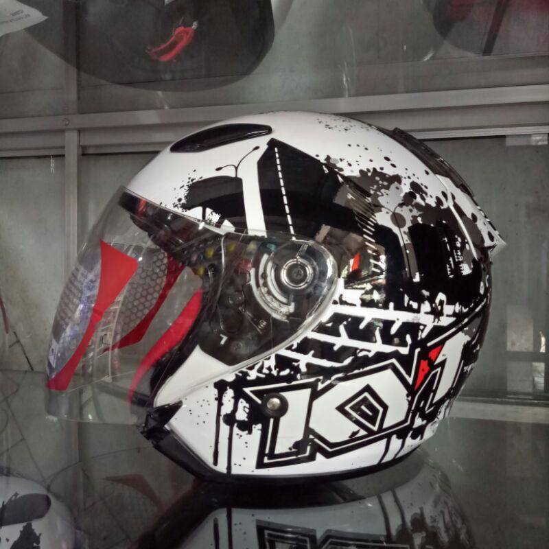 Jual Helm Kyt Dj Maru Seri 13 Black/White | Shopee Indonesia