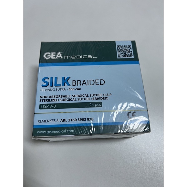 Jual Silk Braided Benang Jahit GEA Non Absorbable Sterile Surgical ...