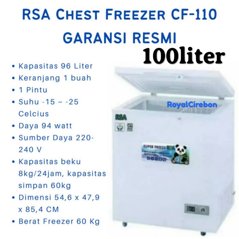 Jual Chesst Frezzer/ Box Frezzzer RSA 100liter utk kota cirebon ...