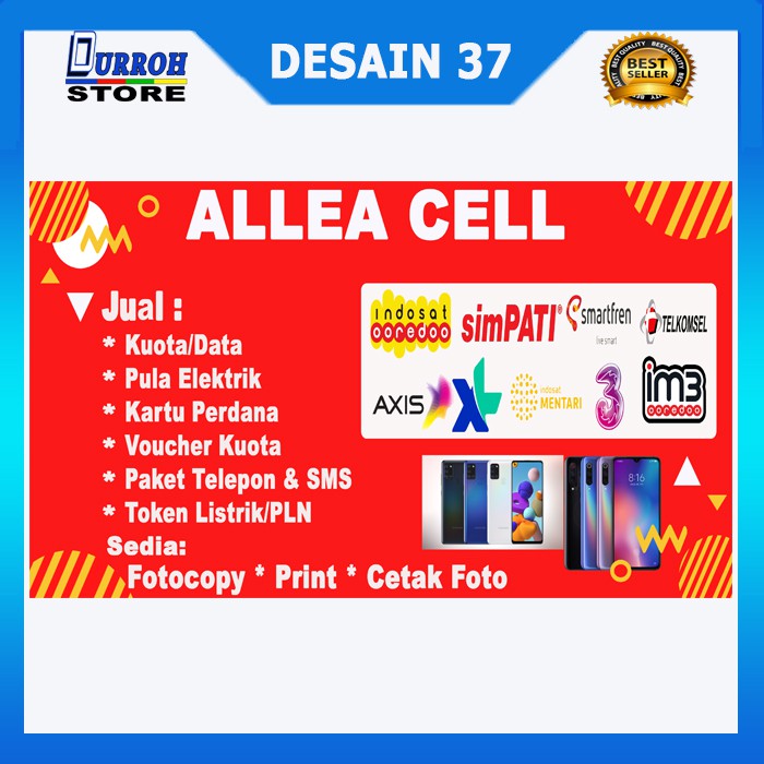 Jual Spanduk / Banner Konter Cell / Celluler Desain 37 Indonesia|Shopee Indonesia