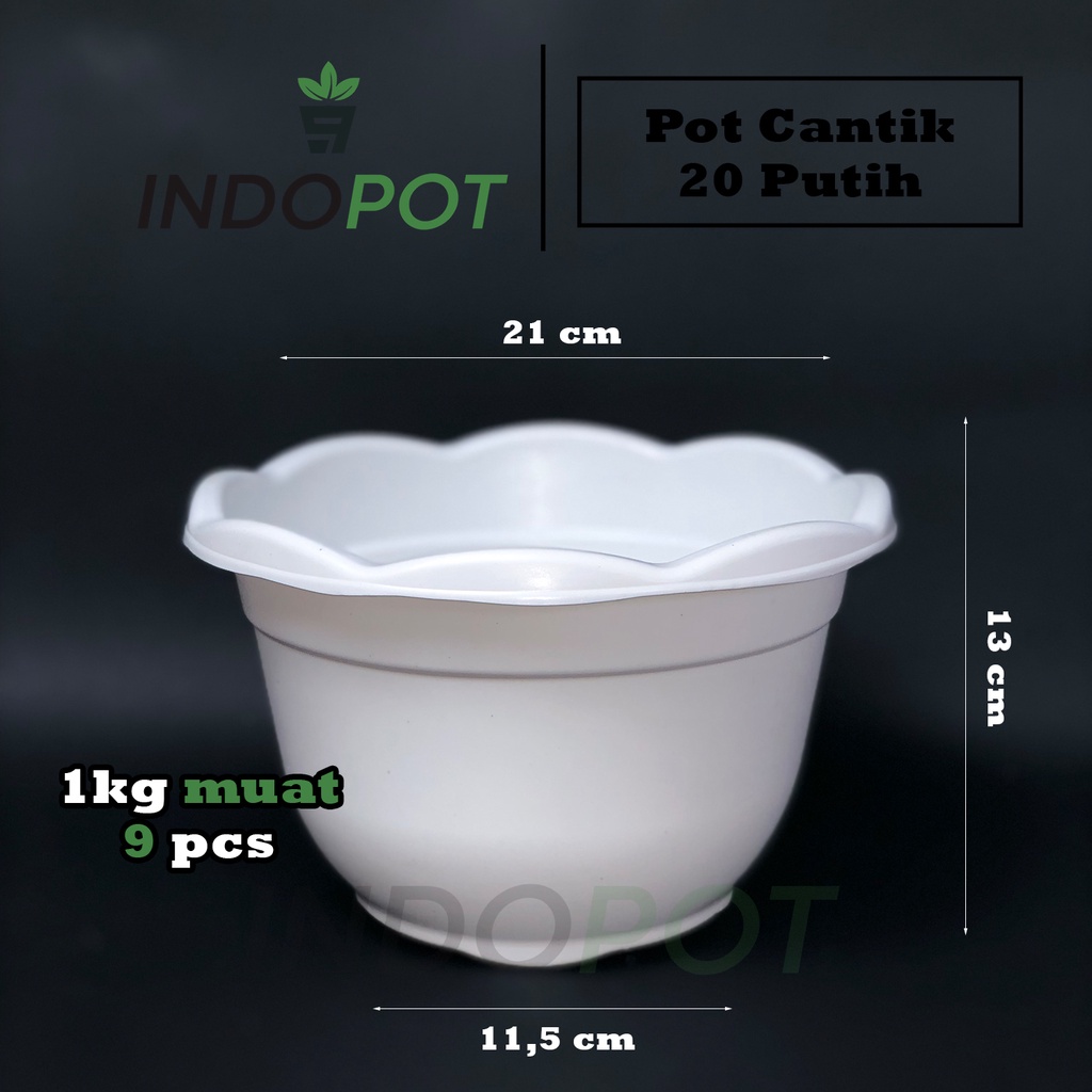 Jual Pot Cantik Putih Ukuran 20 Pot Tanaman Hias Dekorasi Taman ...