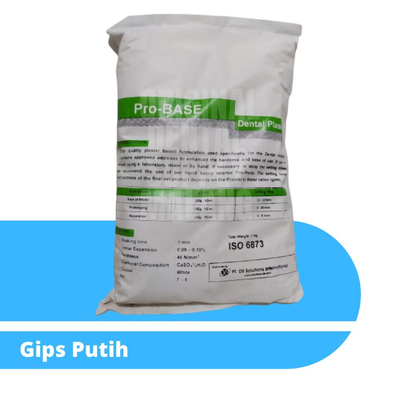 Jual Gips Putih stone probase dental plaster 1kg | Shopee Indonesia