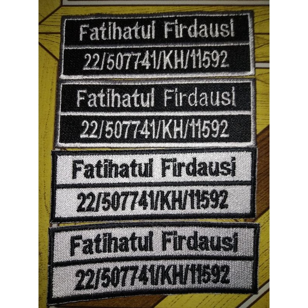 Jual Bordir Nama tingkat, Nametag 2 Baris. | Shopee Indonesia
