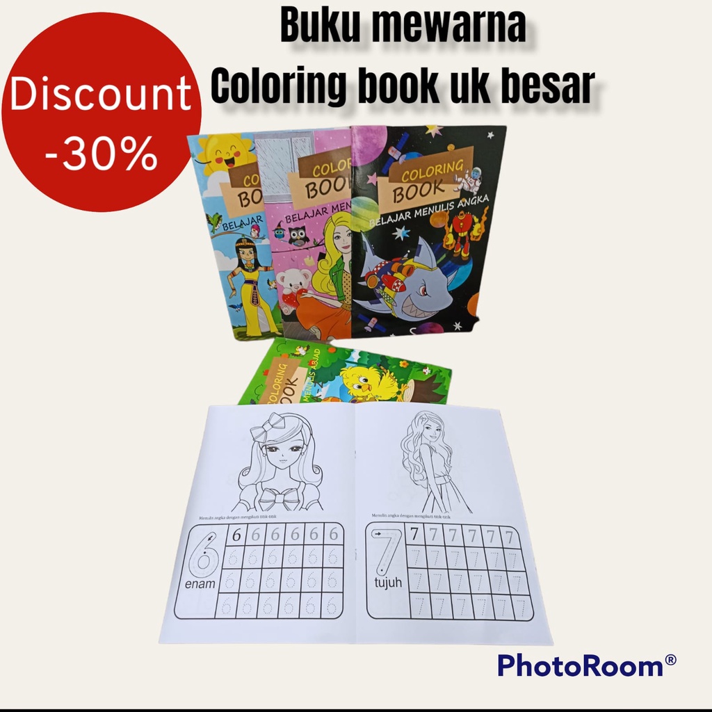 Jual Buku Anak Mewarnai INTERFANCY / COLORING BOOK ABJAD & ANGKA Size ...