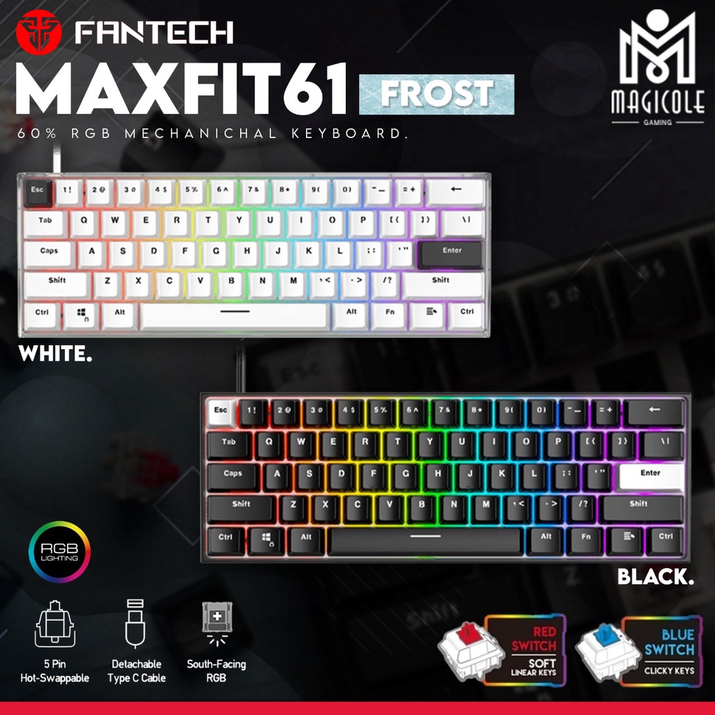 Jual Fantech MAXFIT61 FROST Wired Hotswap Keyboard Gaming Mechanical ...