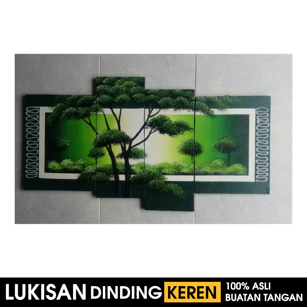 Jual Lukisan panel pemandangan dan pohon hijau WOODOO Hiasan Dinding ...