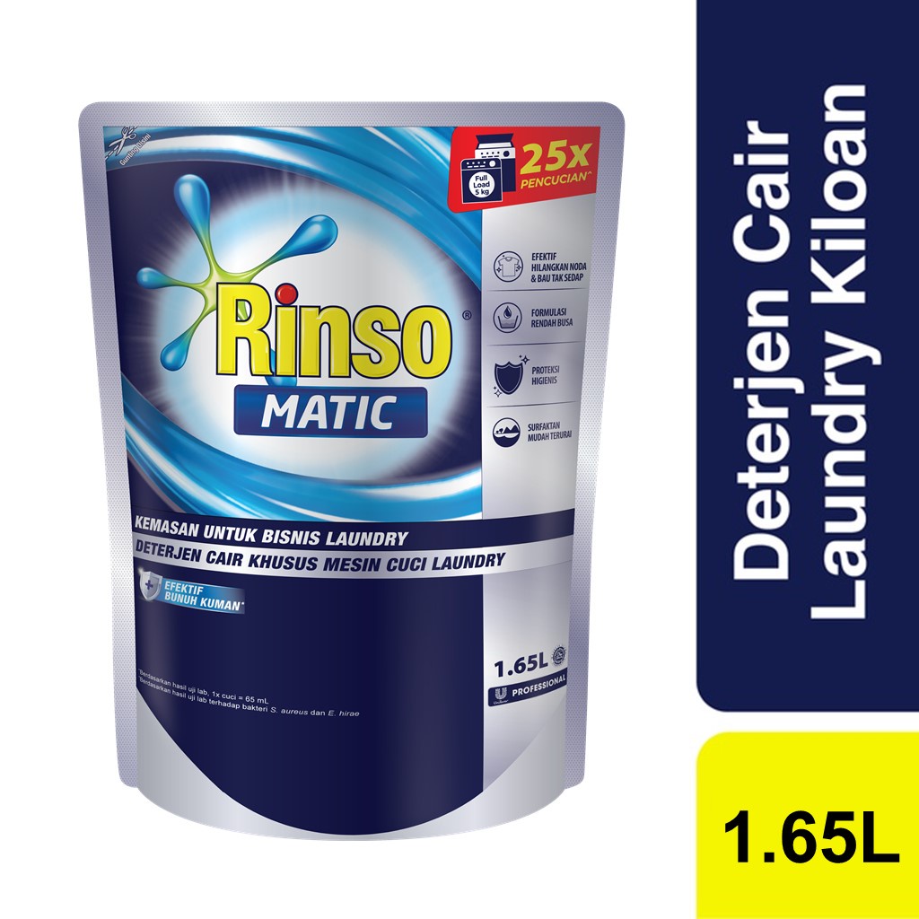 Jual Rinso Matic Professional Deterjen Laundry Kiloan Cair 1.65 L ...