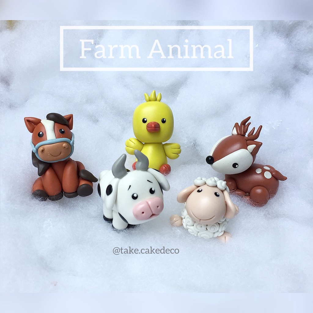 Jual Cake Topper Animal Hiasan Binatang untuk Kue Tart Farm Animal Sapi ...