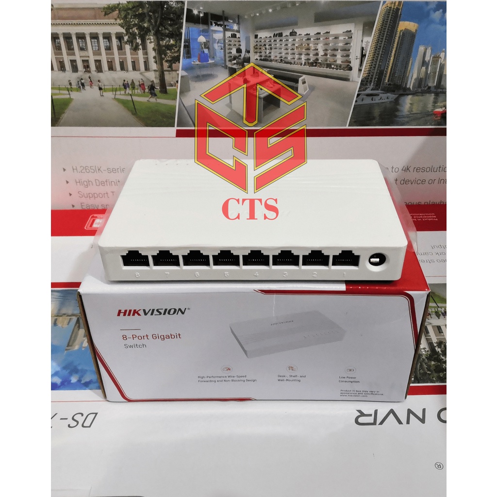 Jual HIKVISION 8 Port Gigabit Unmanaged HUB Switch DS-3E0508D-E ...