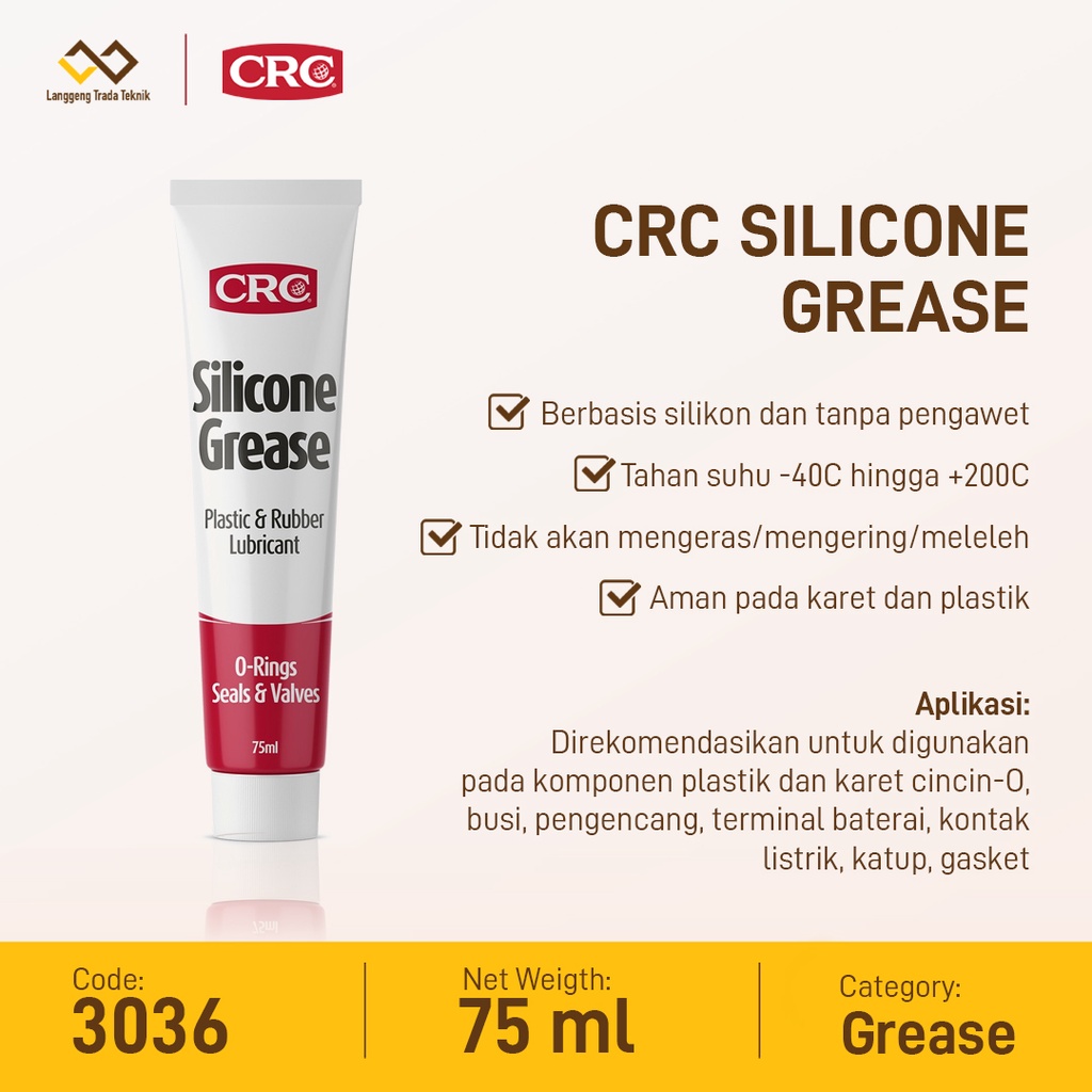 Jual CRC Silicone Grease Plastic & Rubber Lubricant - 3036 | Shopee ...