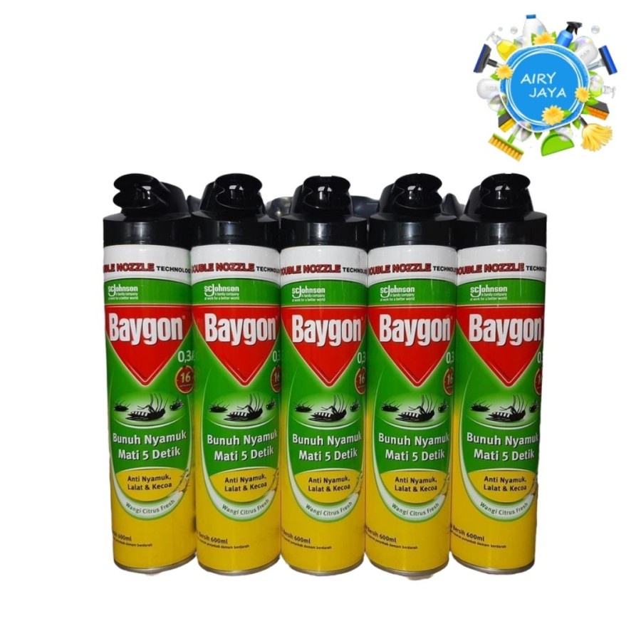 Jual Baygon Citrus Fresh Anti Nyamuk, Lalat dan Kecoa 600ML | Shopee ...