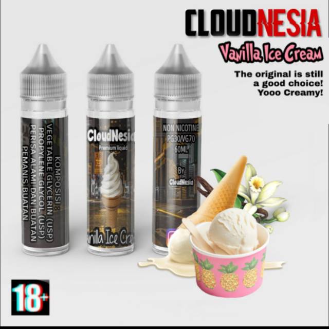 Jual LIQUID VAPE VANILLA ICE CREAM PREMIUM LIQUID VAPE NON NICOTINE ...
