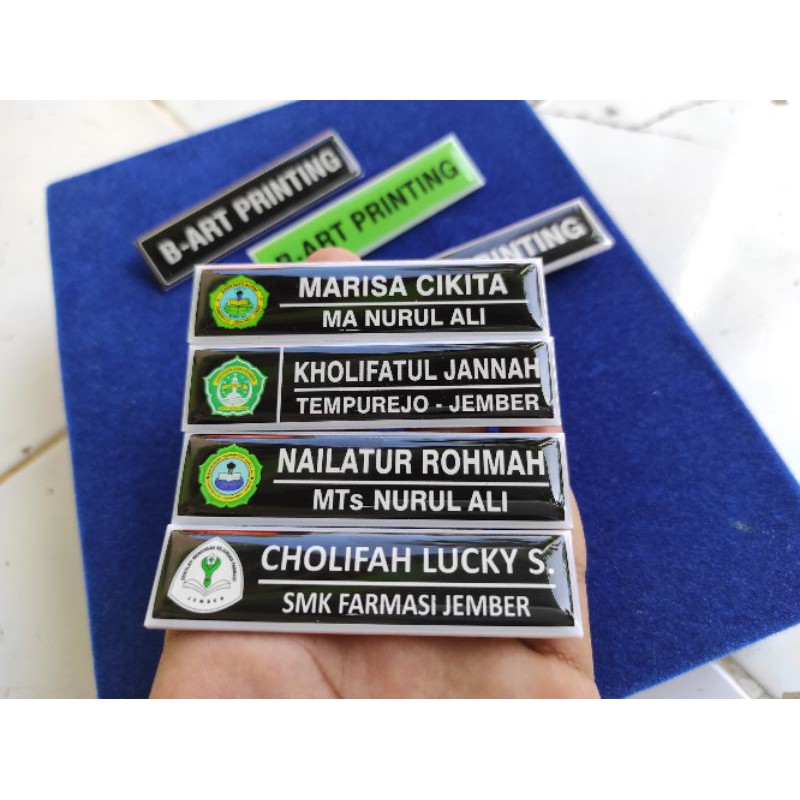 Jual HARGA SATUAN Name Tag Papan Nama Nama Dada Mewah Akrilik Resin ...