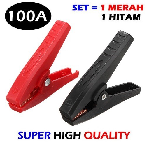 Jual Jepitan Buaya Aki 100A 90mm Body Plastik Aligator Car Battery ...