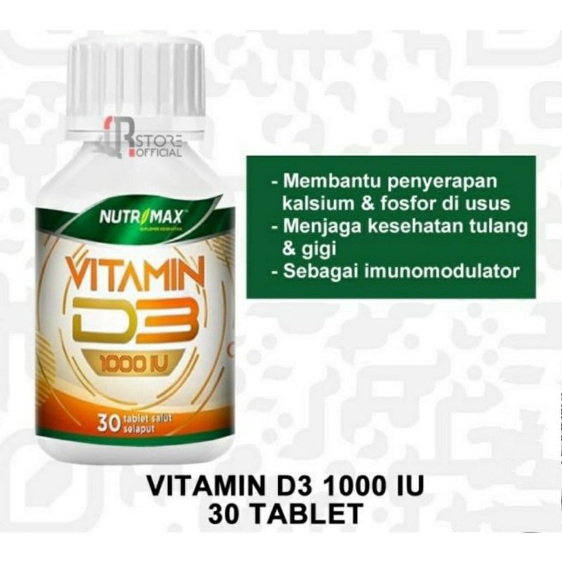 Jual NUTRIMAX Vitamin D3 1000IU 30 Tab/Botol | Shopee Indonesia