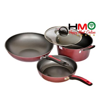 Jual GSF Panci Set Teflon Wajan Penggorengan Serbaguna 4 Pcs Cookware ...