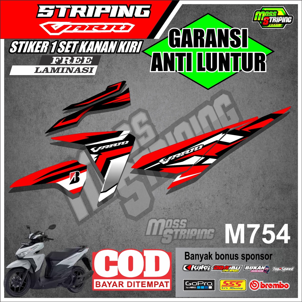 Jual STIKER MOTOR STRIPING HONDA VARIO LED LAMA 125 150 THN 2015 2016 2017 2018 KODE M754 ...