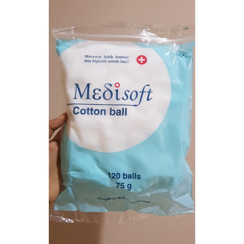 Jual Medisoft Cotton Ball 120 balls 75 gr / Kapas Wajah / Kapas bulat ...