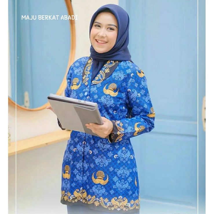 Jual Kemeja Atasan Kerah Hitam dan Furing PNS Seragam Pria Wanita Batik Korpri Terbaru 2022 ...