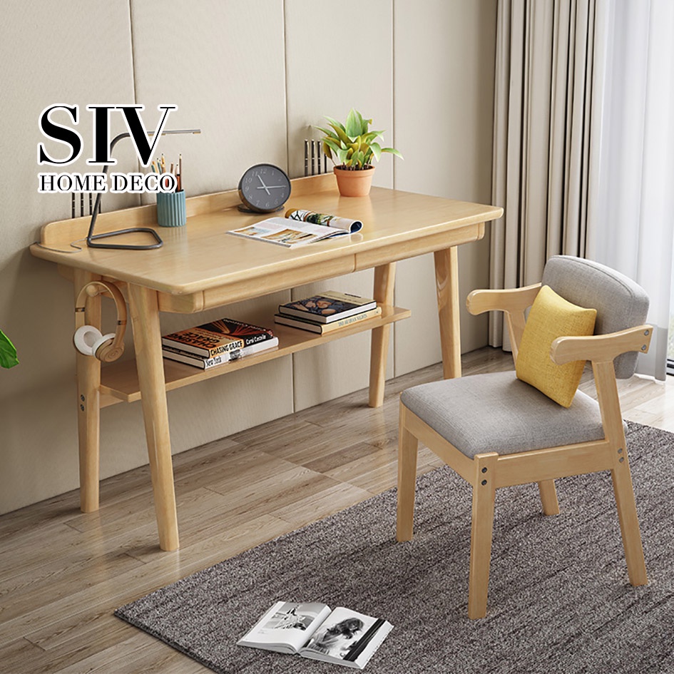 SIV Meja Komputer Kayu Meja Kerja Kantor Desktop Meja Belajar Minimalis ...