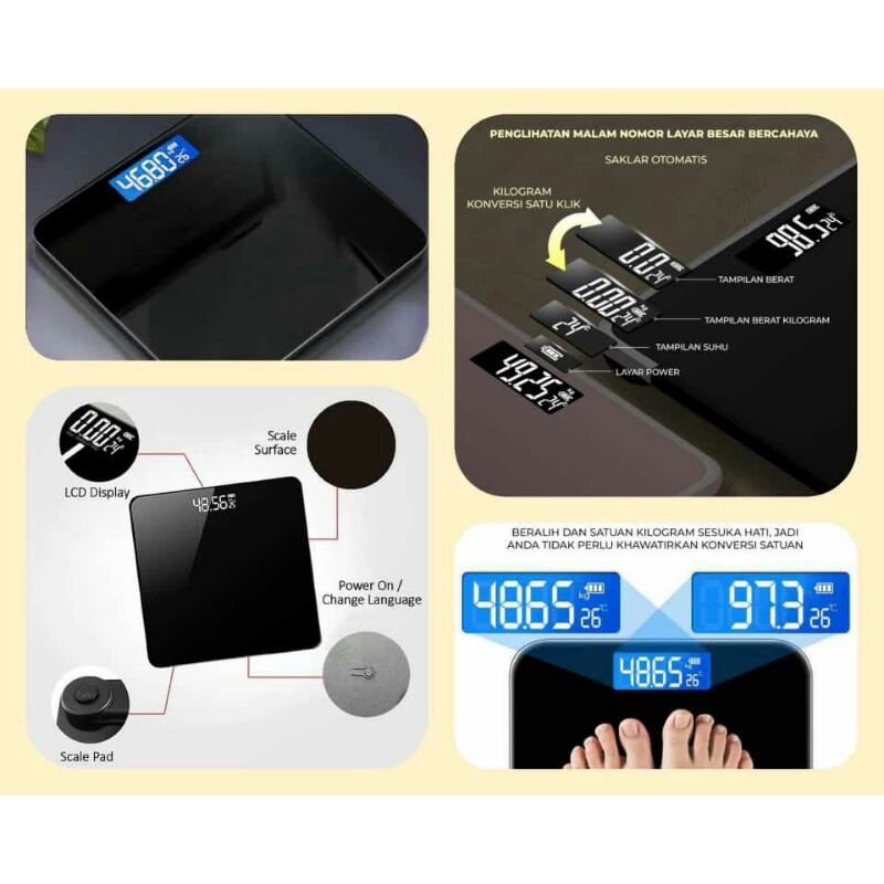 Jual TIMBANGAN DIGITAL/TIMBANGAN BADAN/KAPASITAS MAX.180KG | Shopee ...