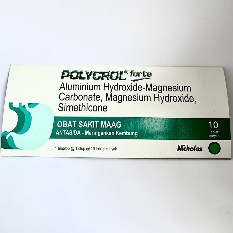 Jual Polycrol Forte Strip Isi 10 Tablet Kunyah | Shopee Indonesia