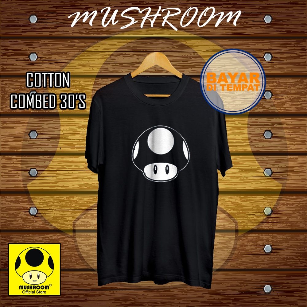 Jual Kaos SUPER MARIO BROS MUSHROOM LVL UP / KAOS LVL UP JAMUR MARIO ...