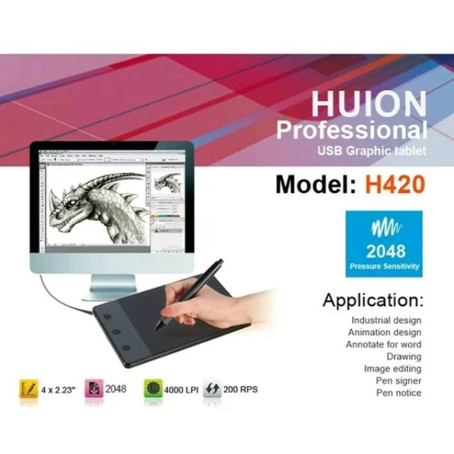 Jual Huion H420 Drawing Pad | Shopee Indonesia