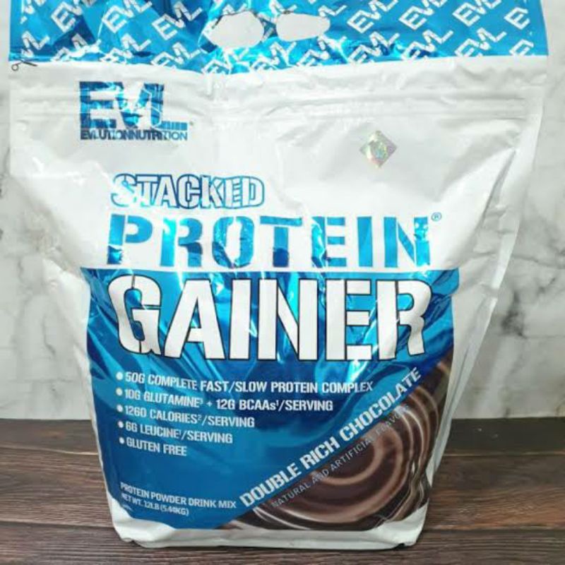 Jual EVL stacked protein gainer 12lbs / evl gainer 12lbs / serious mass ...
