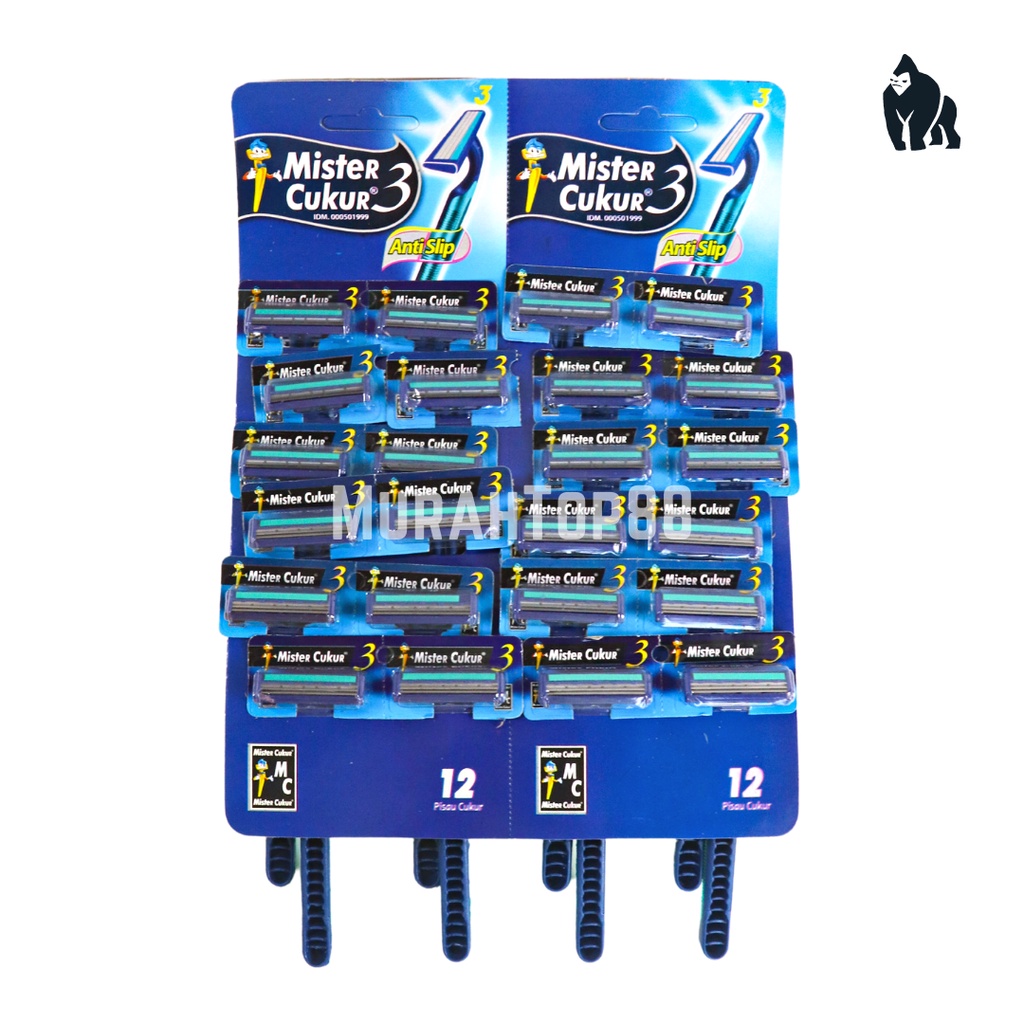 Jual Alat Pisau Cukur Kumis Jenggot / Mister Cukur Mata 3 Biru / Men Disposable Razor | Shopee ...