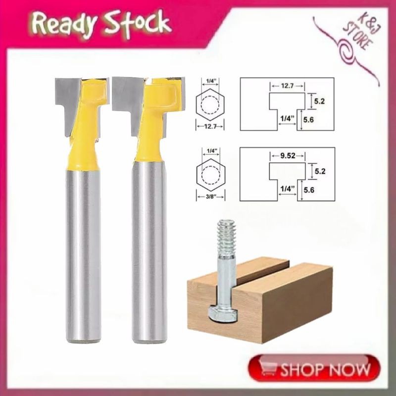 Jual Mata Bor Profil T Slot 9.52mm - 12.7mm Trimmer Cutter Router Bit ...