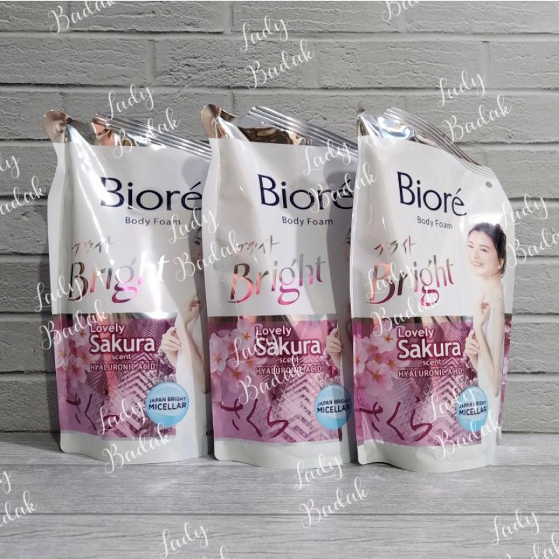 Jual (3 in 1) Biore LOVELY SAKURA 450 ml 450ml Body foam Refill sabun cair | Shopee Indonesia