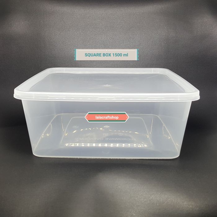 Jual KOTAK PLASTIK BENING 1500 ML/ THINWALL KOTAK 1500ML/ 1 pack isi 25 ...