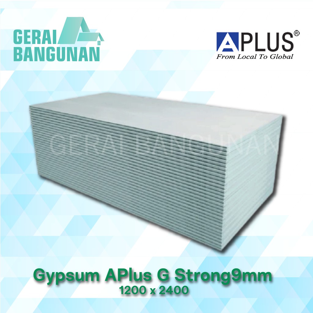 Jual Papan Gypsum Aplus GStrong 09mm 1200x2400 | Papan Gypsum | Shopee ...