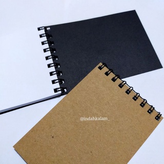 Notebook Mini A7 (50 lembar) - Sovenir Buku Saku Polos Spiral Hitam ...