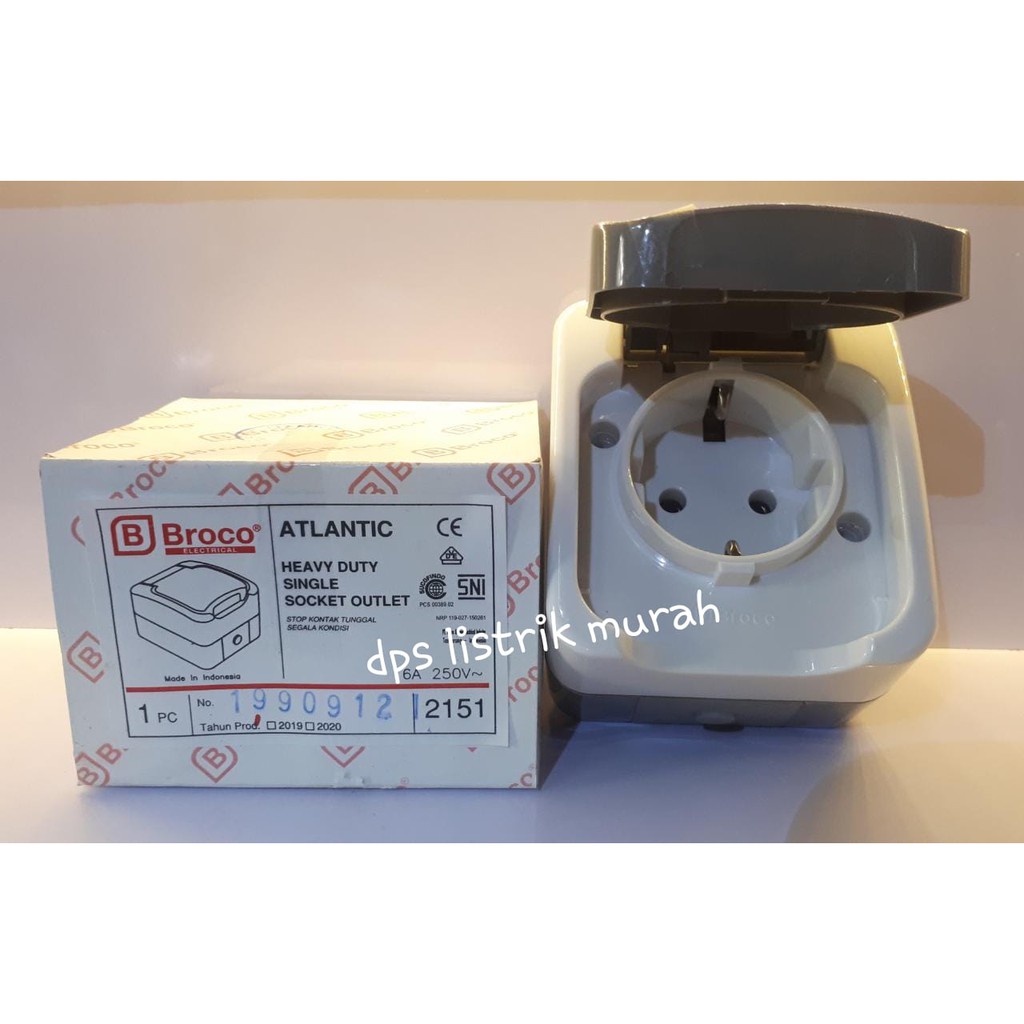 Jual BROCO STOP KONTAK ATLANTIC WATERPROOF OUTBOW OUTDOOR 2151 | Shopee ...