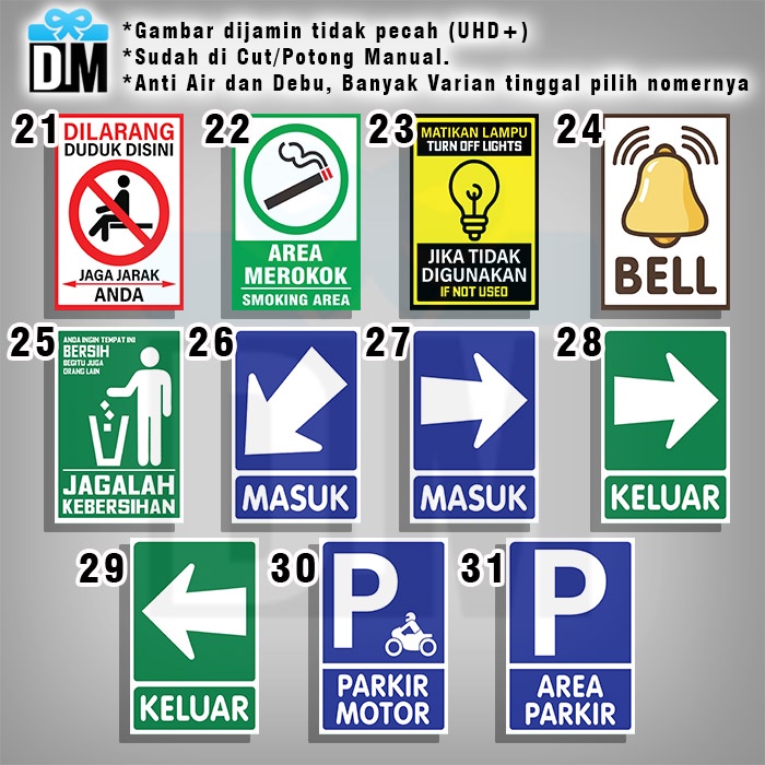 Jual Sticker Warning Peringatan Sign Tanda Rambu Jalan Ukuran Kecil 8 x ...