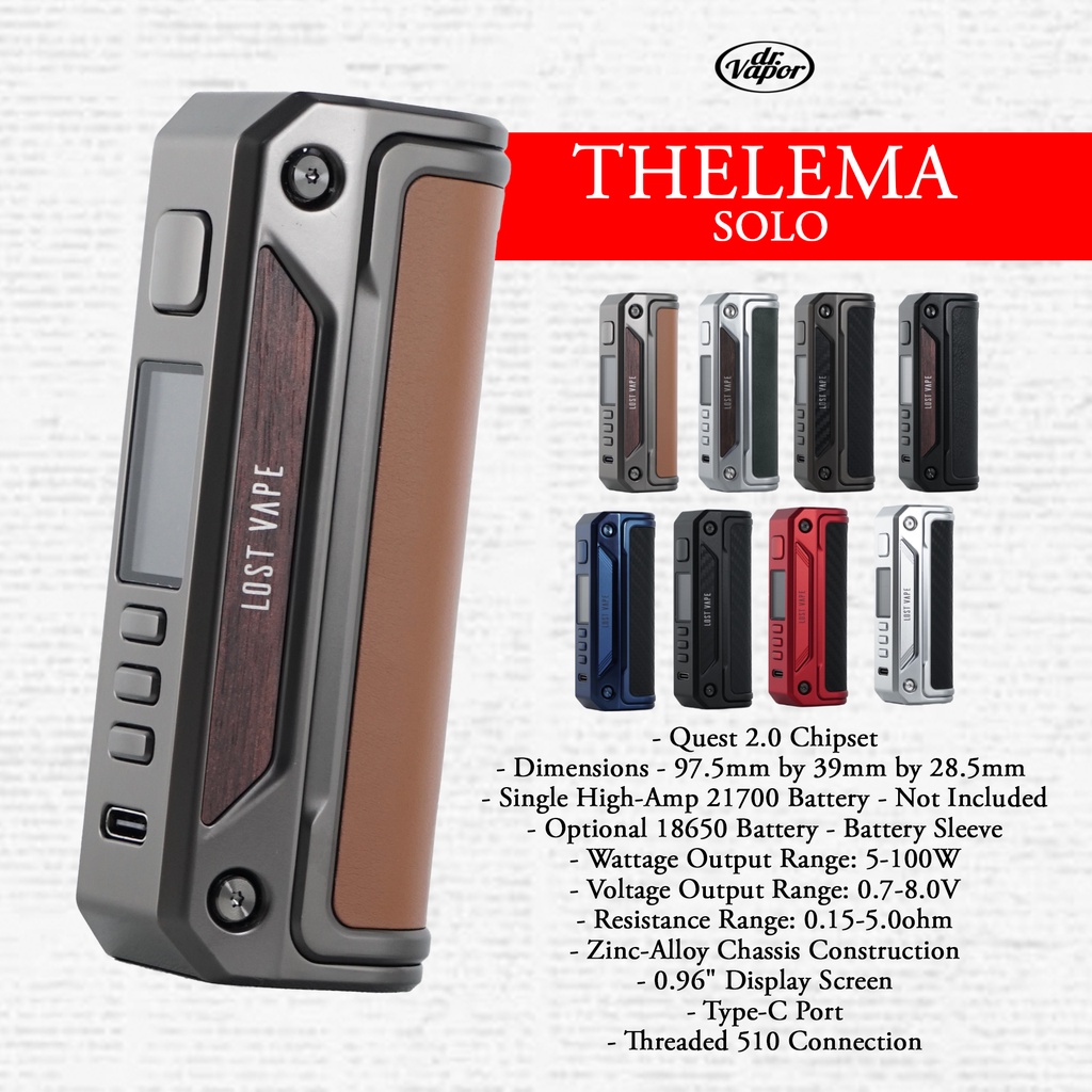 Jual THELEMA SOLO AUTHENTIC MODS 100w | Shopee Indonesia